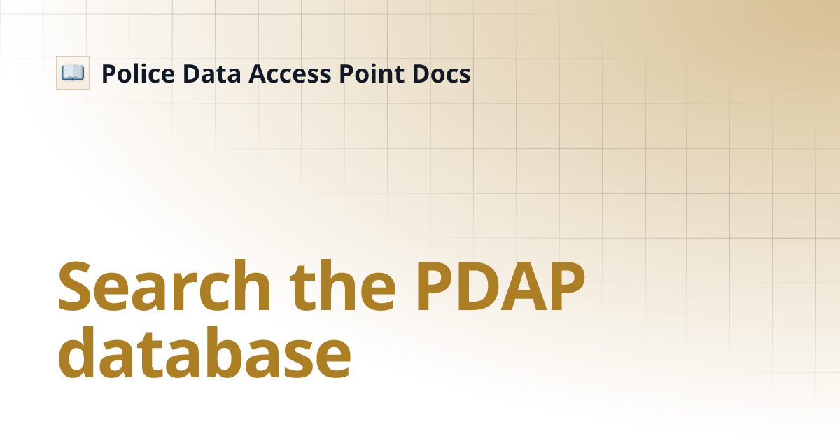 Search the PDAP database | Police Data Access Point Docs